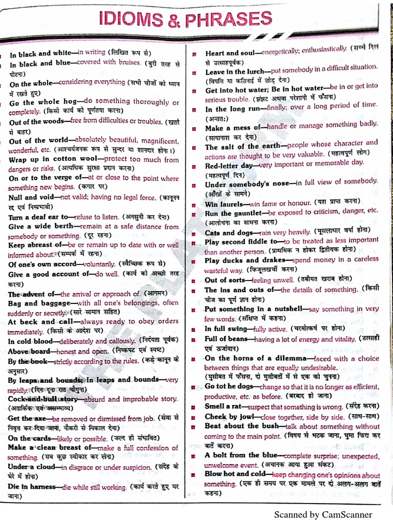 Idiom and Phrases | PDF