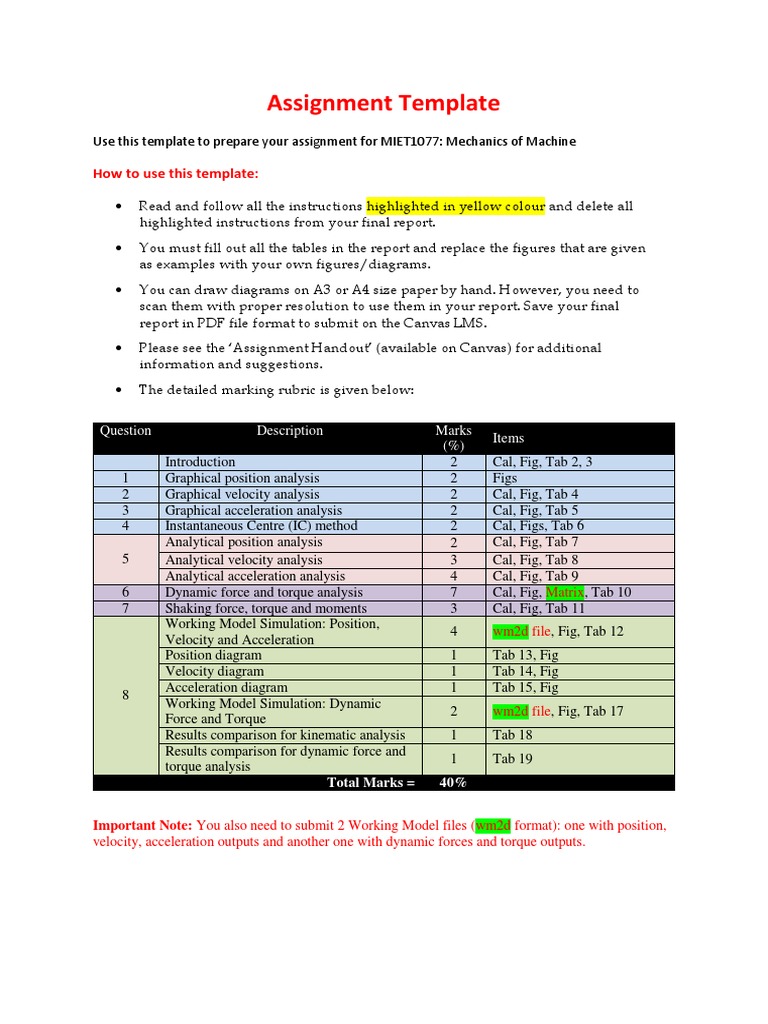 Assignment Template | PDF | Computer Simulation | Velocity