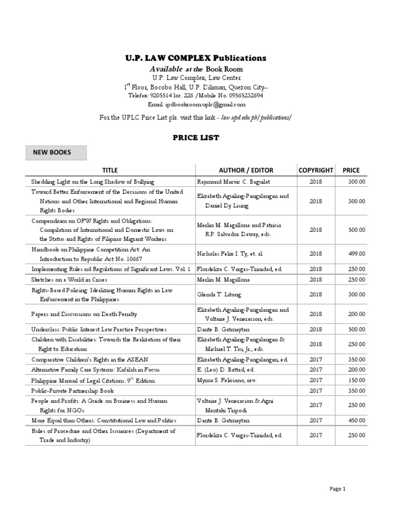 Available: U.P. LAW COMPLEX Publications | PDF | Justice | Crime & Violence