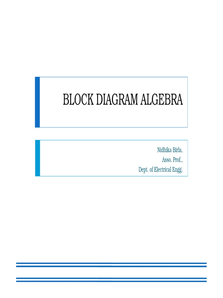 Block Diagram Algebra PDF | PDF | Function (Mathematics) | Electronic ...
