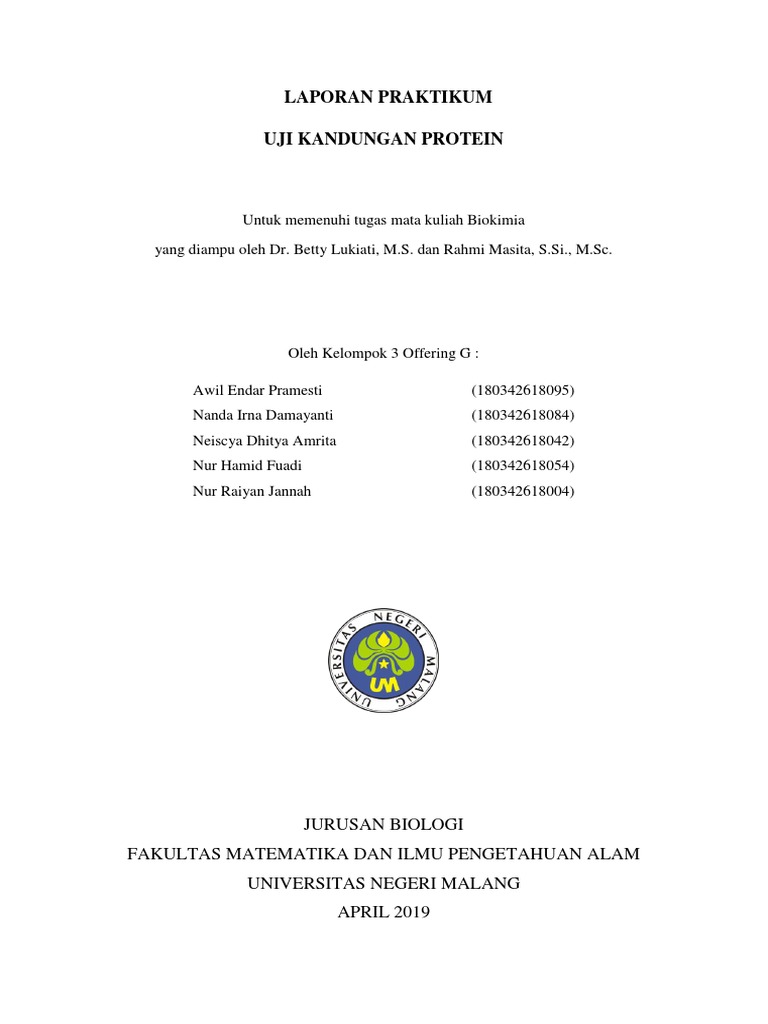 Laprak Biokim Uji Protein | PDF