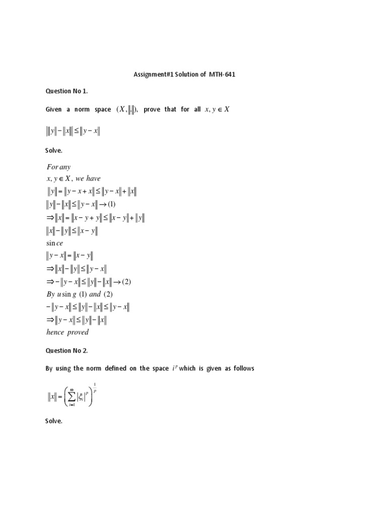 Assignment MTH641 (2) Solution | PDF