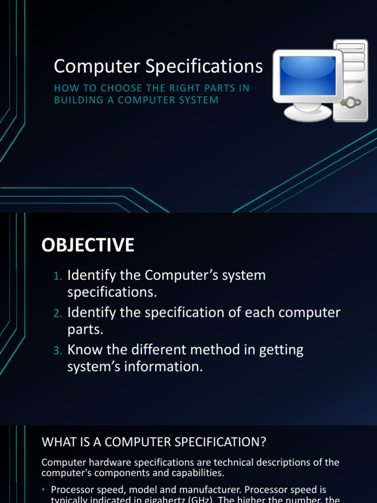 Computer Specifications | PDF | Multi Core Processor | Central ...