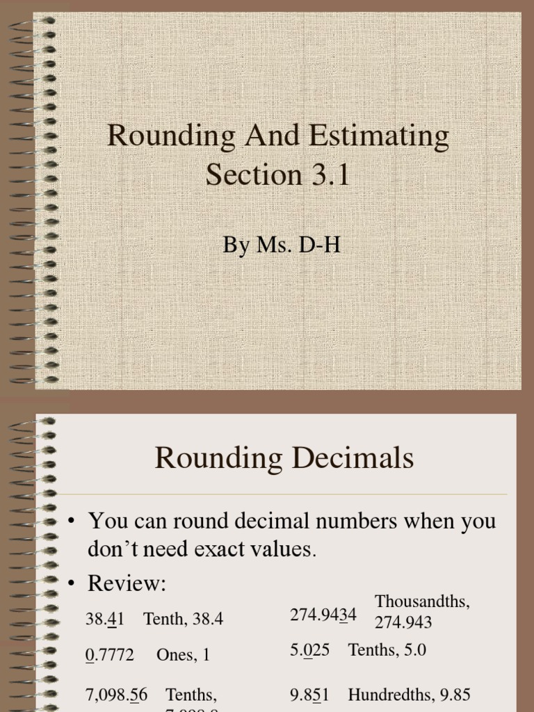 Rounding and Estimating Decimals | PDF | Division (Mathematics) | Numbers