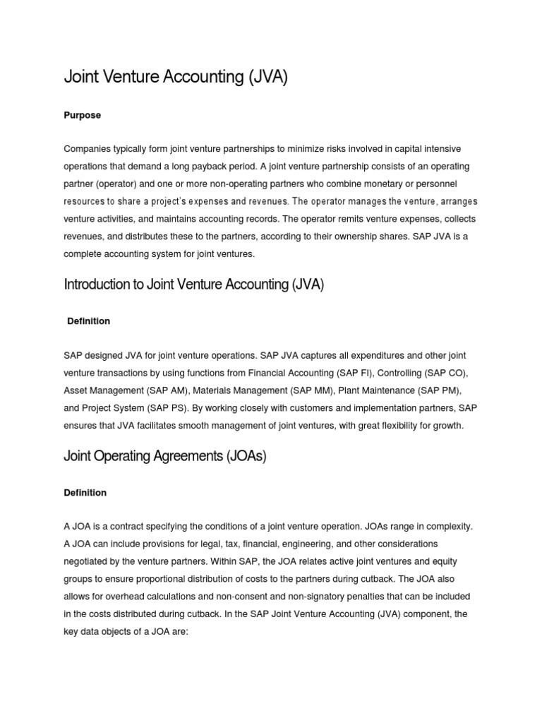 Join Venture Accounting | PDF | Partnership | Joint Venture