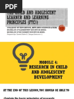 Module in ED 101-Child and Adolescent Learners and Learning Principles ...