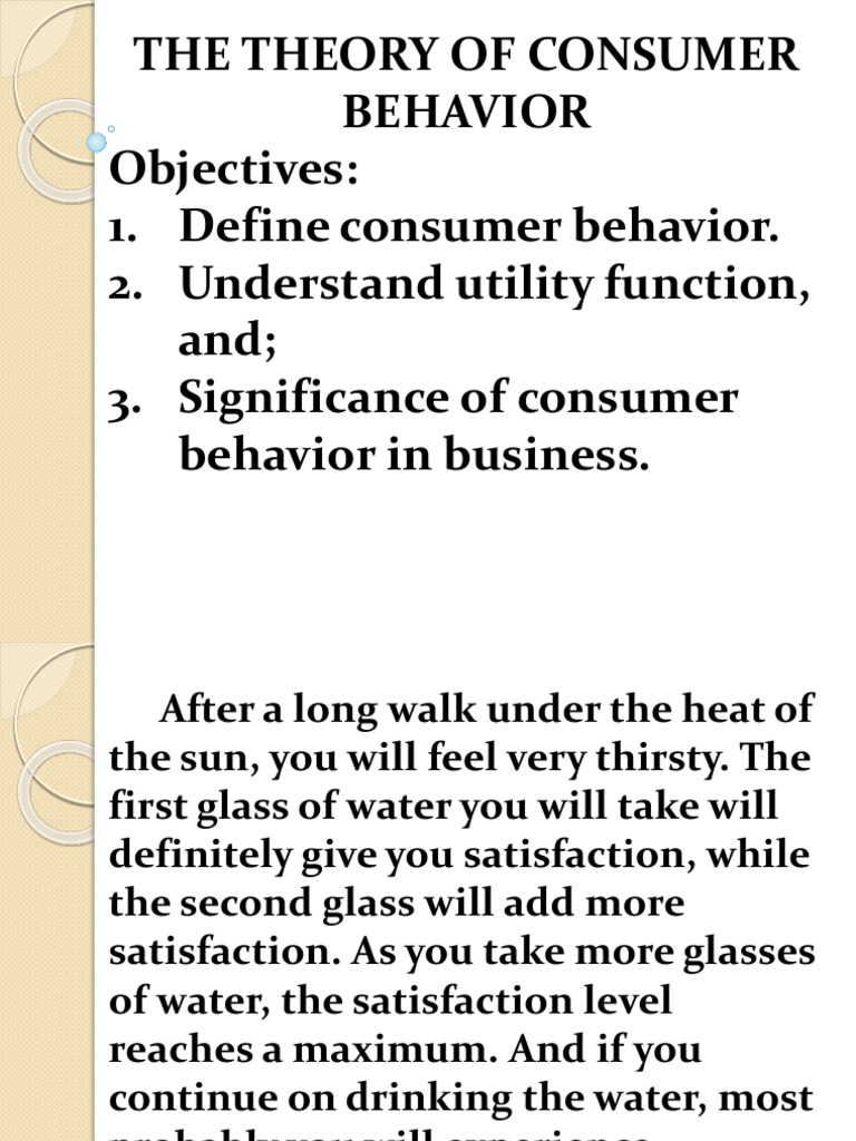 Theory of Consumer Behavior | PDF | Utility | Consumer Behaviour