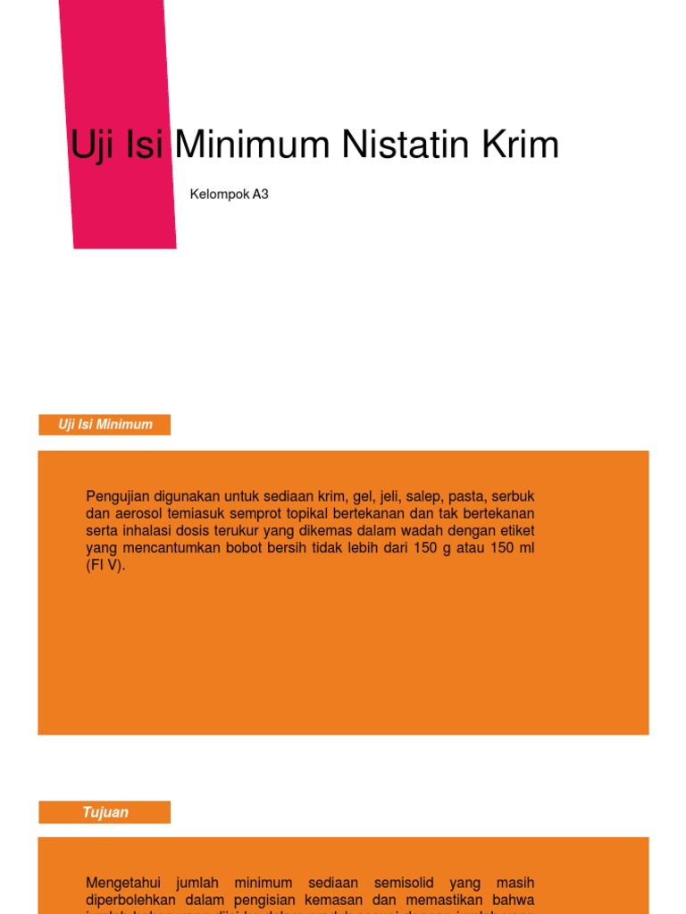 Uji Isi Minimum Nistatin Krim | PDF