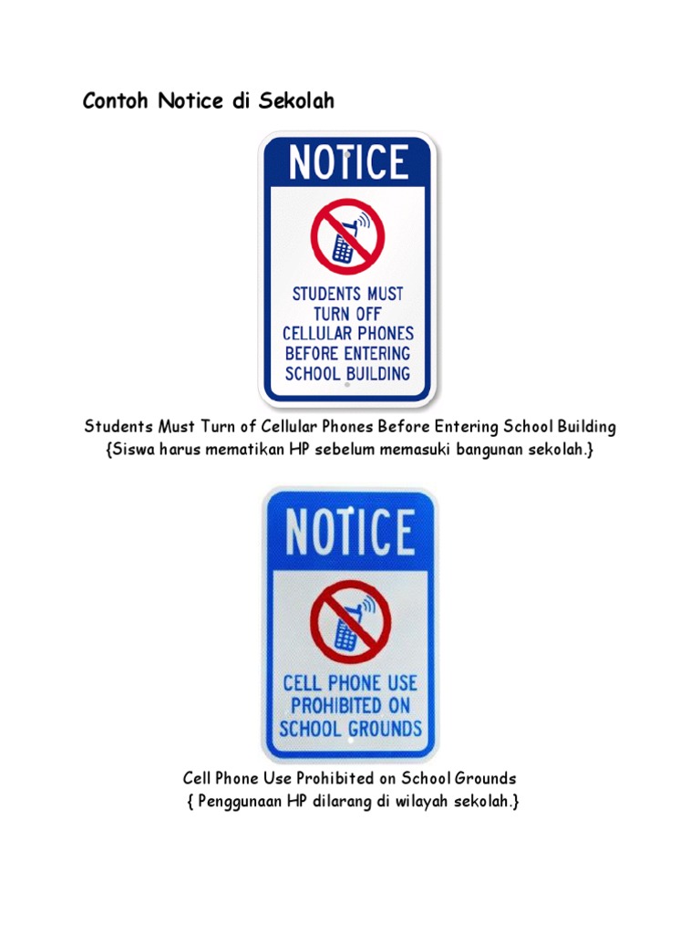 Contoh Notice Di Sekolah | PDF