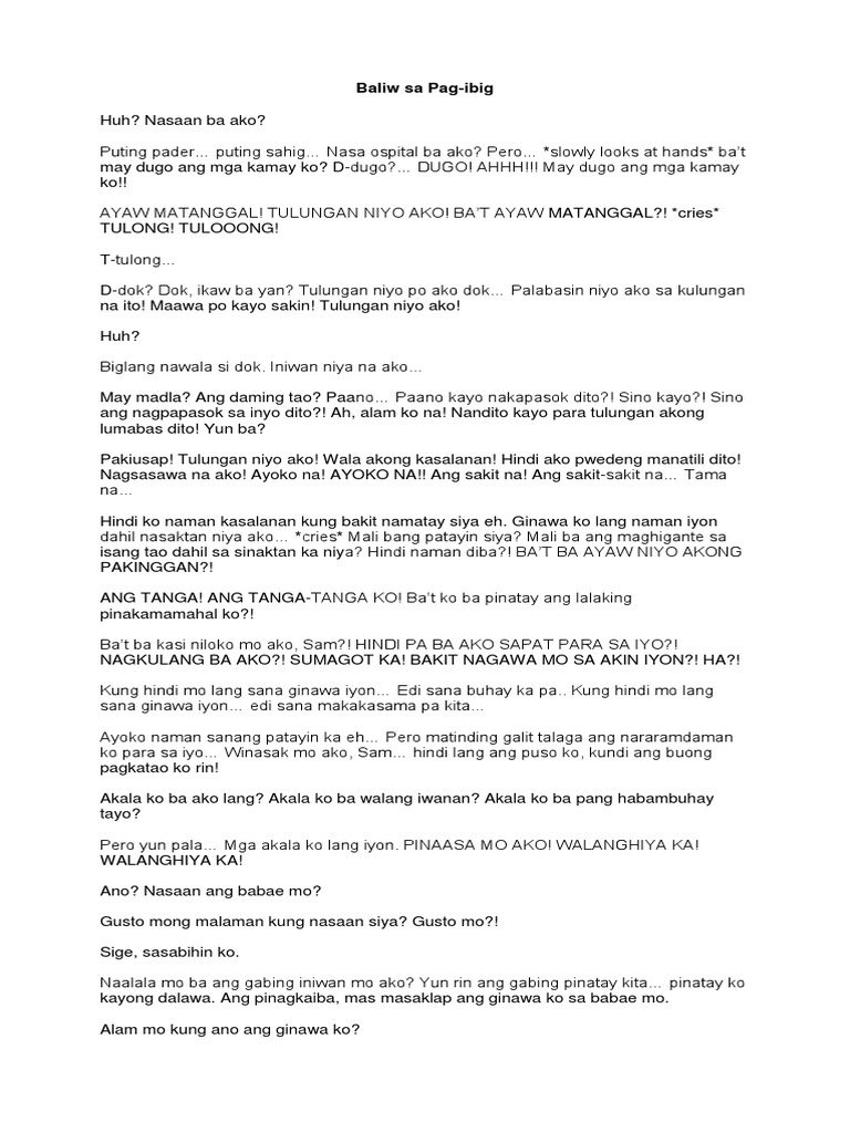 Baliw Sa Pag-Ibig (Deklamasyon | PDF