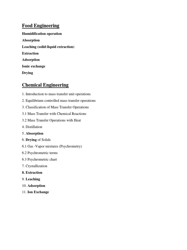Mass Transfer Unit Operations In Food Processing Pdf