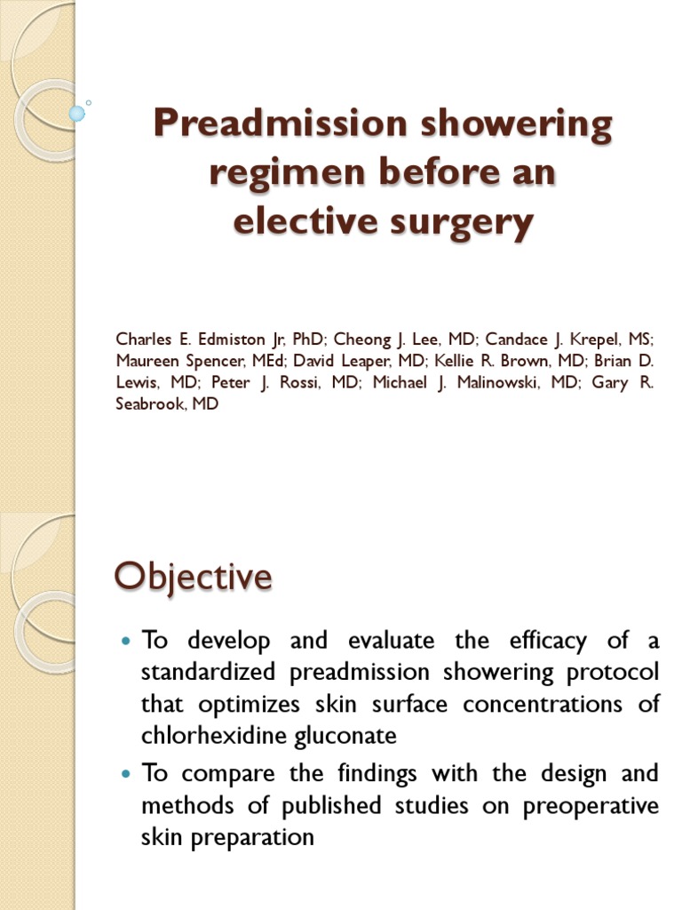 Preoperative Chlorhexidine Bath | PDF | Surgery | Health Sciences
