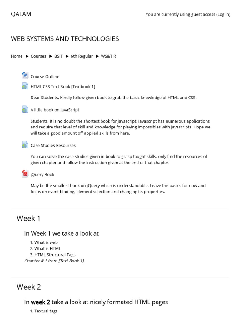 Course - Web Systems and Technologies | PDF | Ajax (Programming) | Cascading Style Sheets