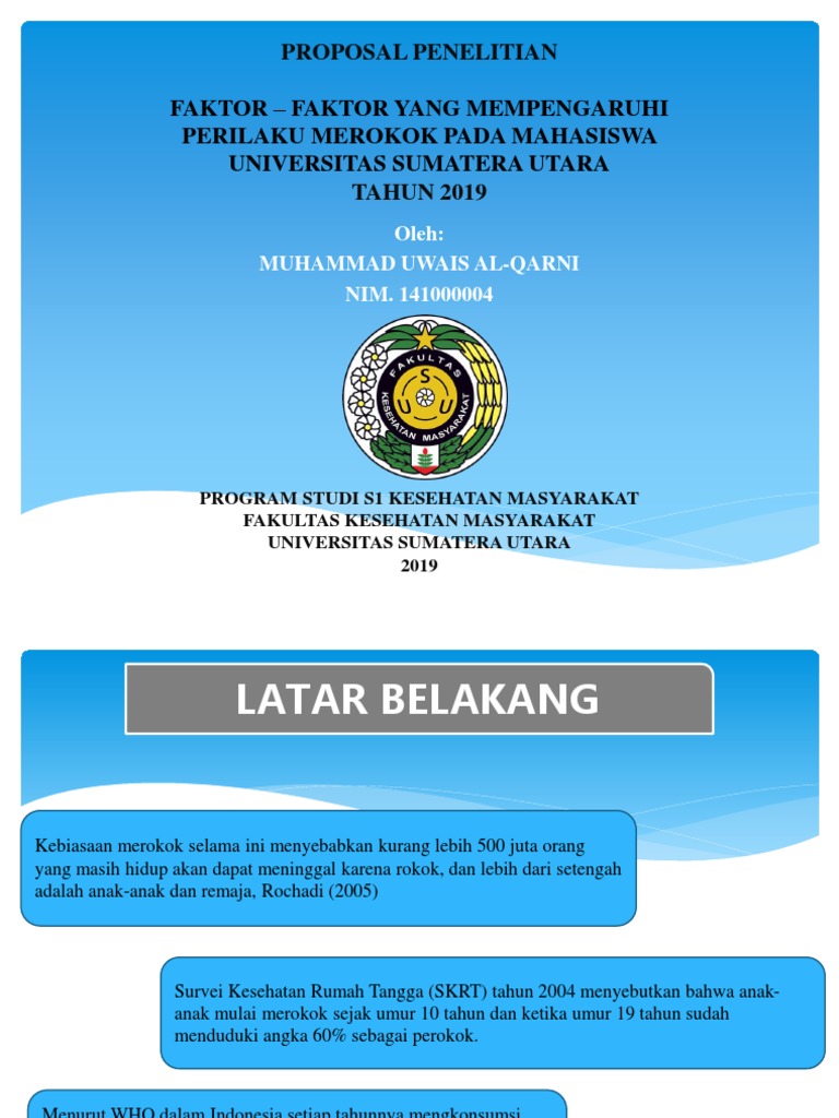 Faktor Perilaku Merokok Mahasiswa USU 2019 | PDF | Pengembangan Diri