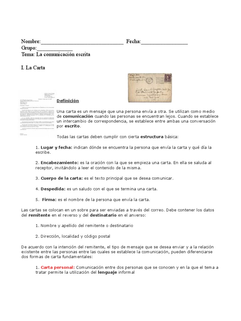 La Comunicación - La Carta | PDF | Comunicación | Lingüística