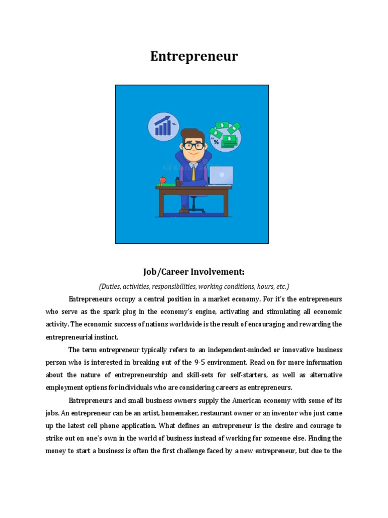 Entrepreneur: Job/Career Involvement | PDF | Entrepreneurship | Venture ...