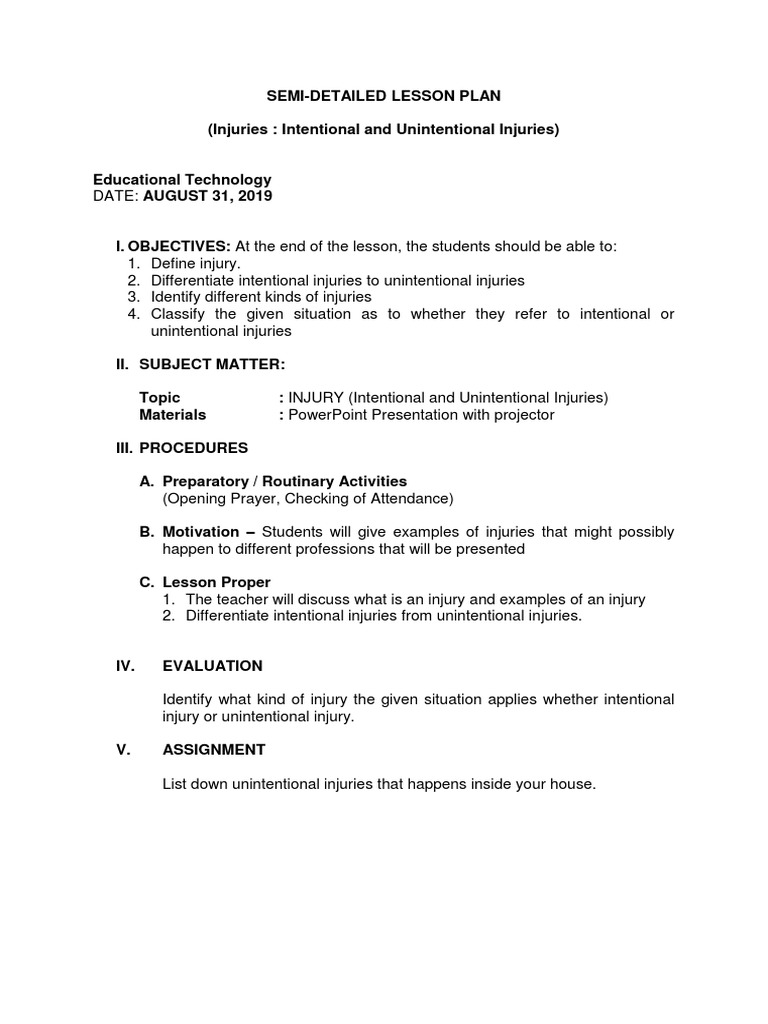 Semi-Detailed Lesson Plan | PDF