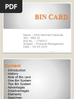 Bin Card Format Download | PDF