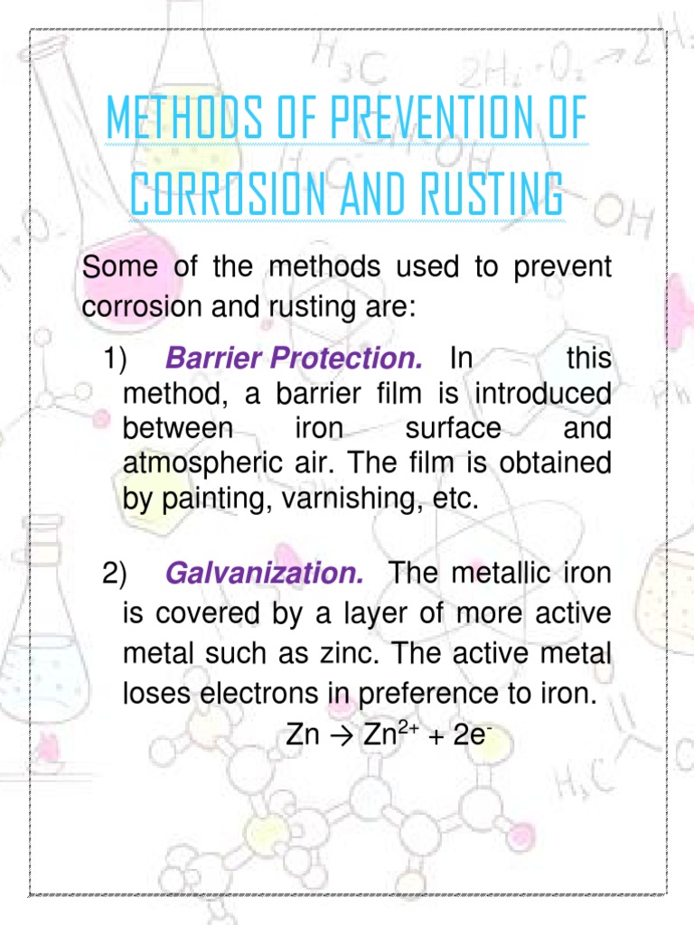 Methods of Prevention of Corrosion and Rusting | PDF | Technology ...