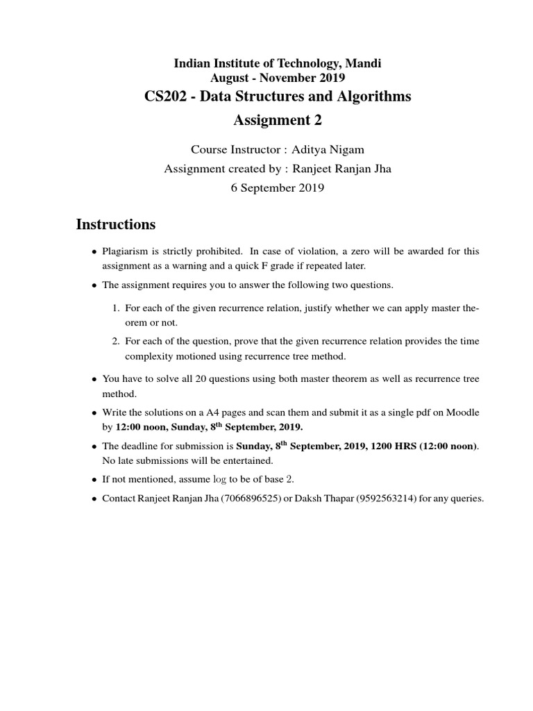 Data Structures Assignment Guidelines | PDF