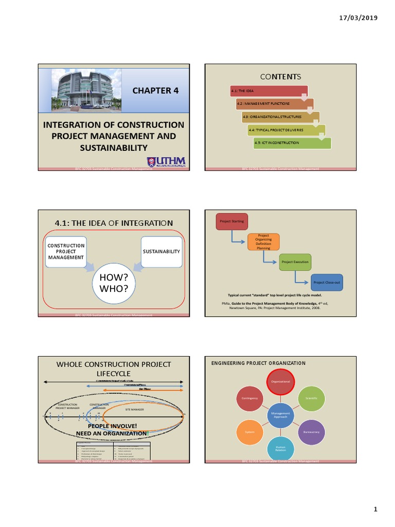 Chapter 4 Integration | PDF | Construction Management | Organizational ...