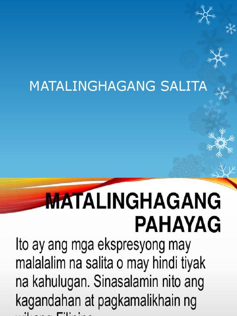 Matalinghagang Salita | PDF