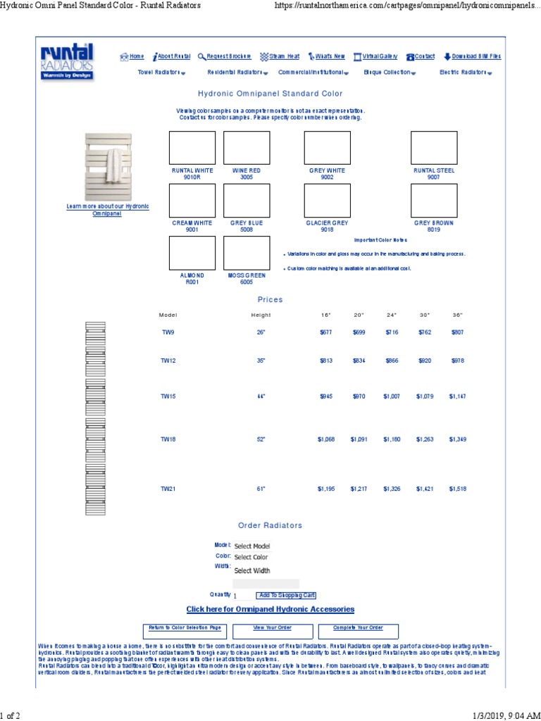 Runtal Hydronic Omni Panel PDF | PDF | Pipe (Fluid Conveyance ...