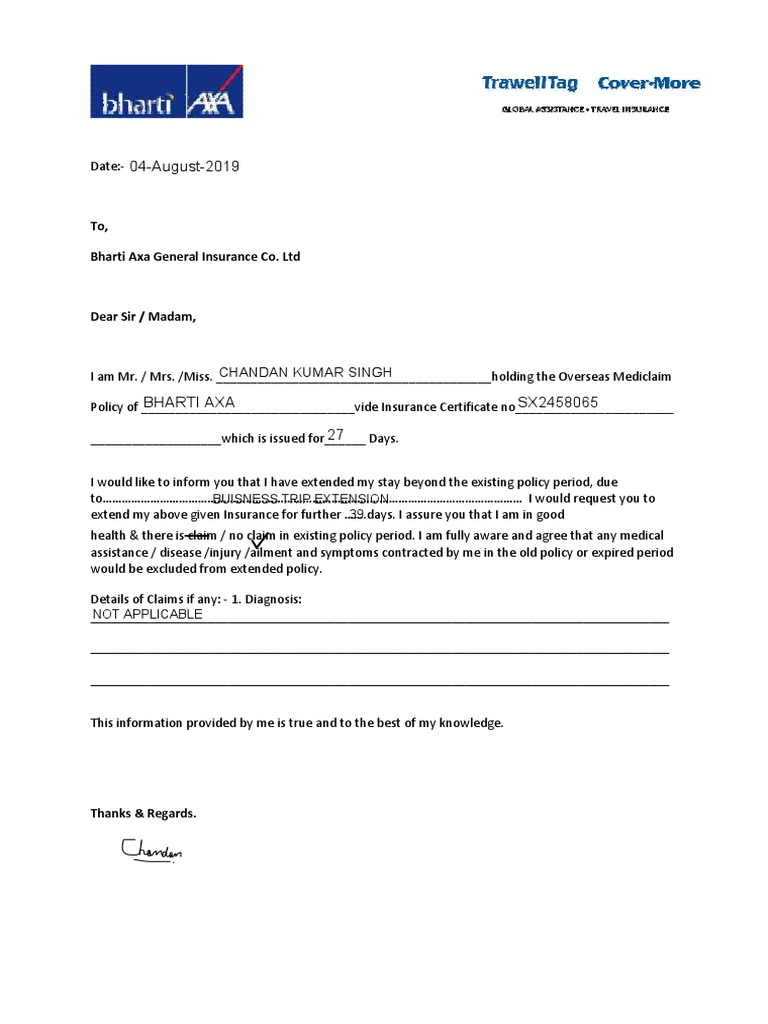 Extension of Stay Letter - Pdf-New - Chandan Kumar Singh | PDF