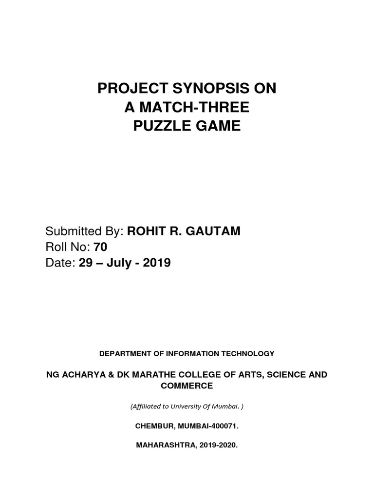 Project Synopsis On Gaming | PDF | Computers | Technology & Engineering