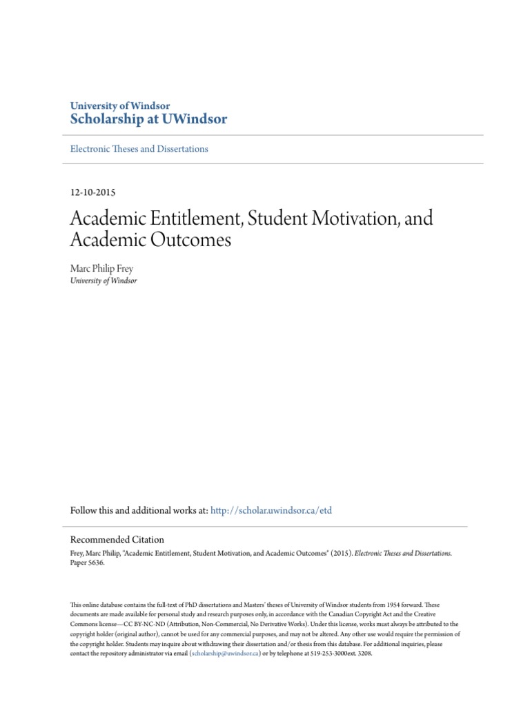 Academic Entitlement, Student Motivation, and Academic Outcomes PDF ...