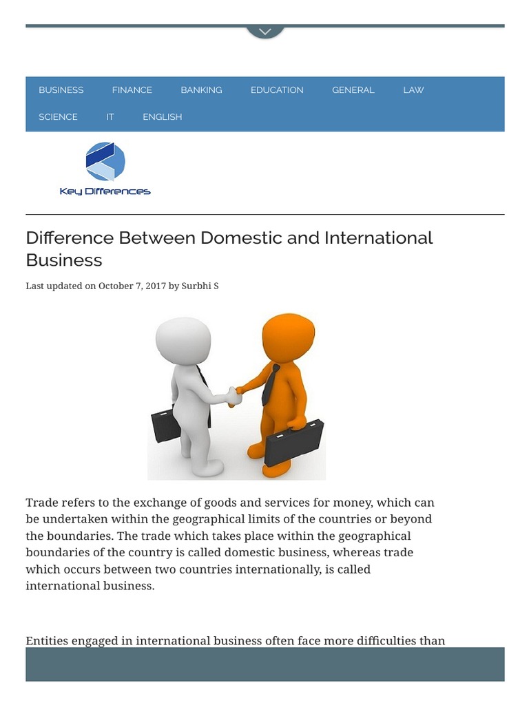 Domestic vs International Business Explained | PDF | International ...