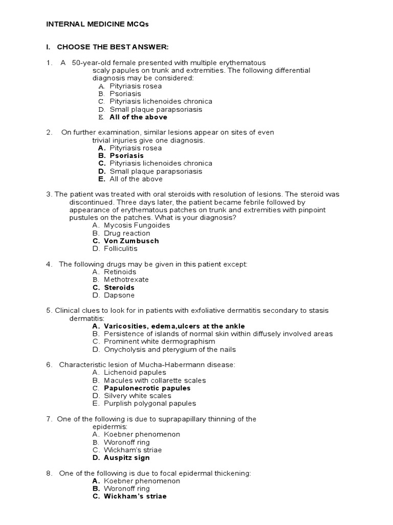 Internal Medicine Mcqs | PDF | Heart | Hiv/Aids