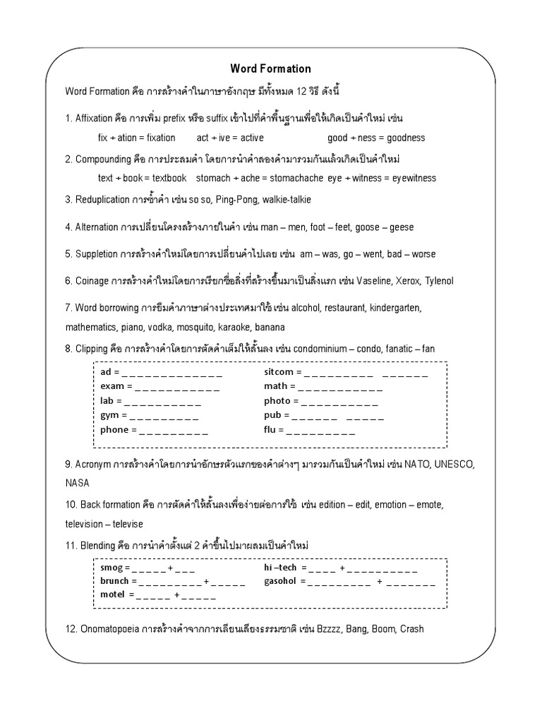 Word Formation | PDF