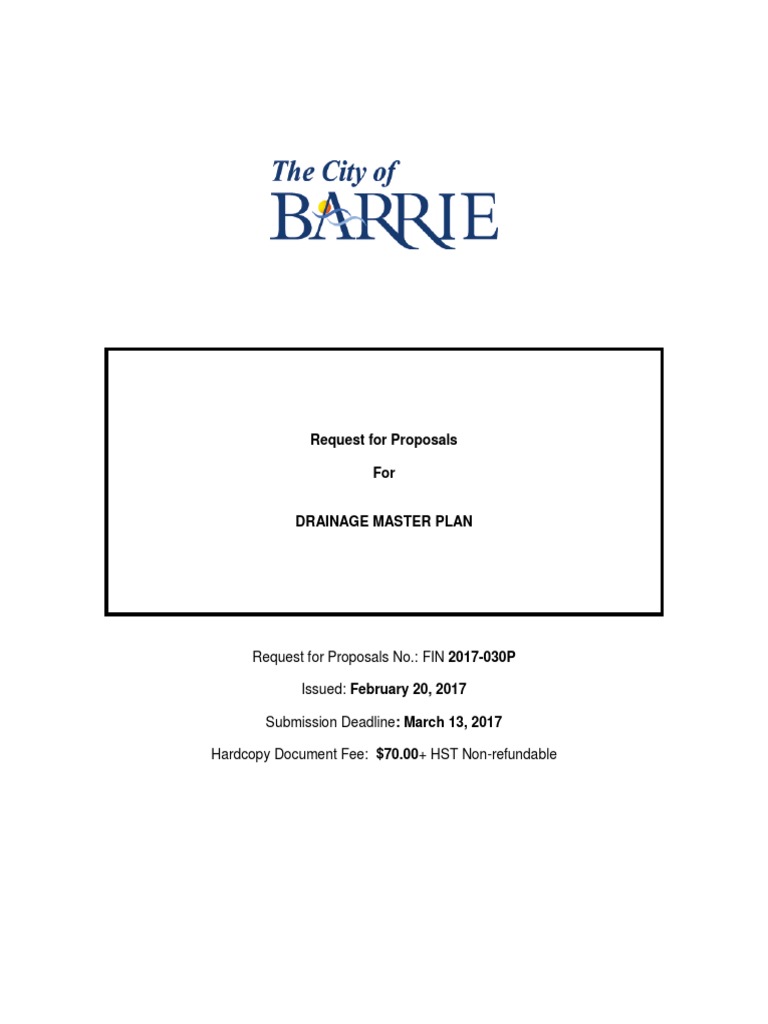 Planning for Future Drainage: Request for Proposals for Developing a ...