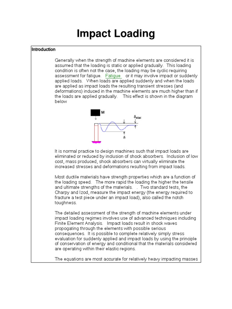 Impact Load | PDF | Strength Of Materials | Deformation (Engineering)