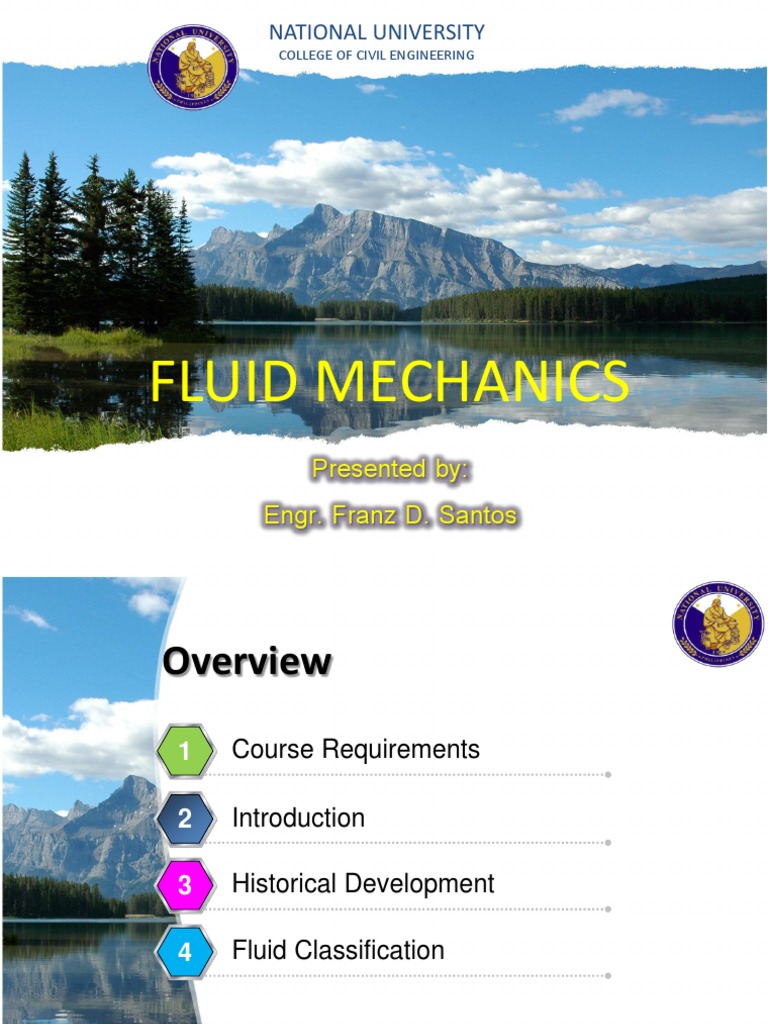 Fluid Mechanics: Presented By: Engr. Franz D. Santos | PDF | Fluid Dynamics | Mach Number