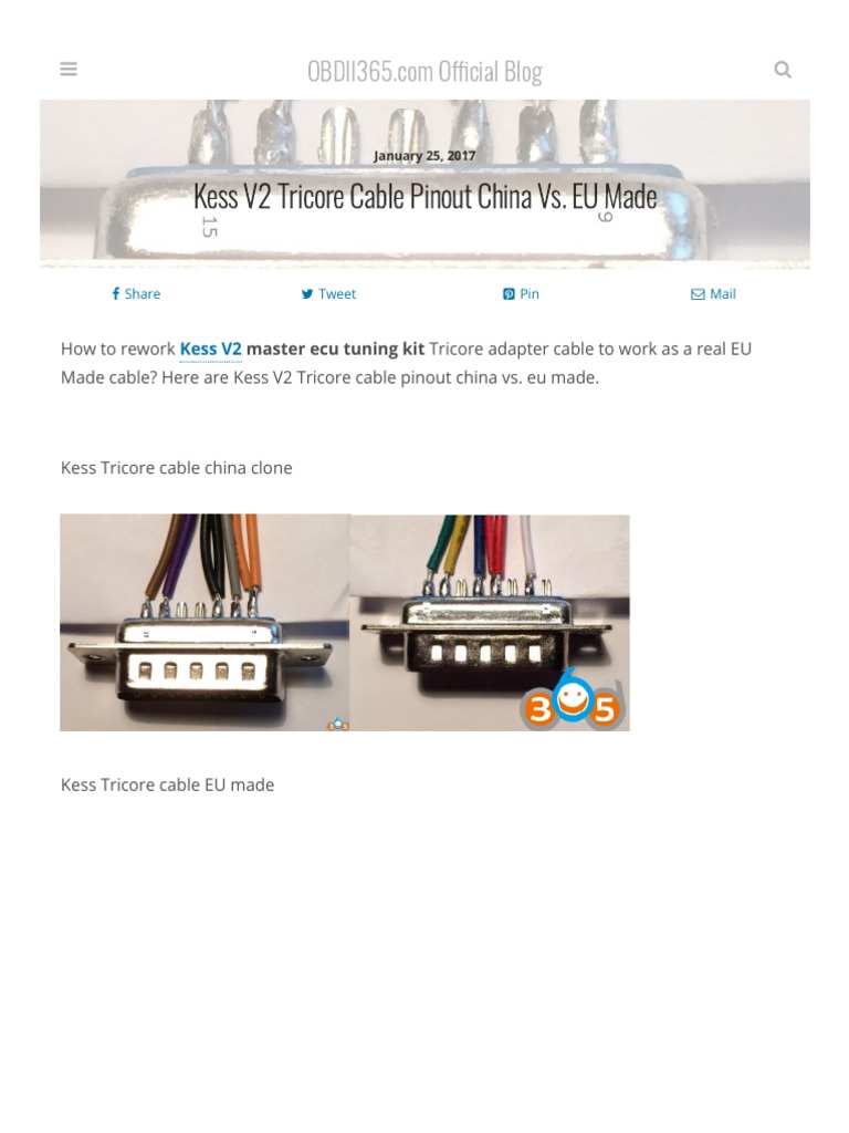 Kess V2 Tricore Cable Pinout China vs. EU Made - OBDII365.com Official ...