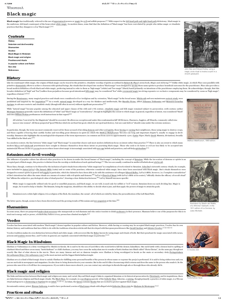Black Magic - Wikipedia | PDF | Supernatural | Religious Faiths
