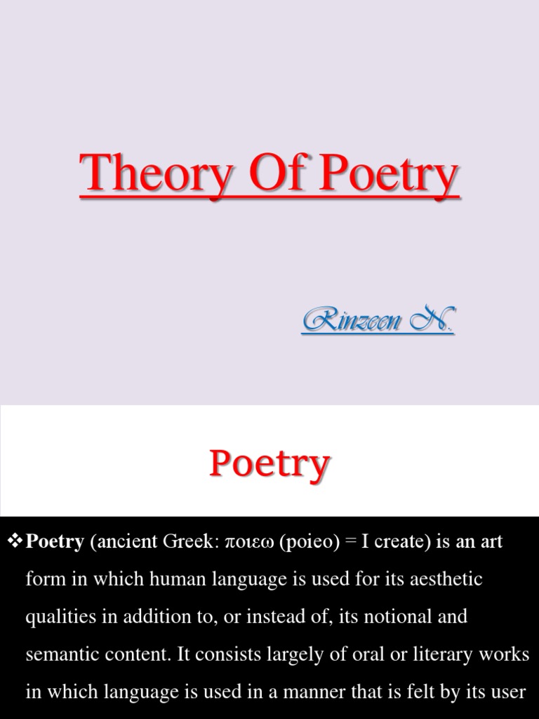 Theory of Poetry | PDF | Poetry | Emotions