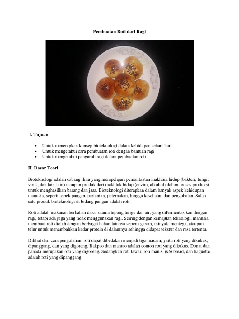 Proses Fermentasi Ragi dalam Roti | PDF