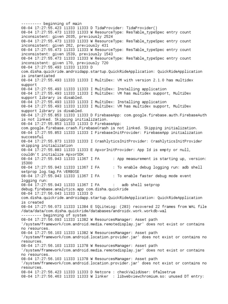 QuickRide Logcat | Download Free PDF | Library (Computing) | Java (Programming Language)