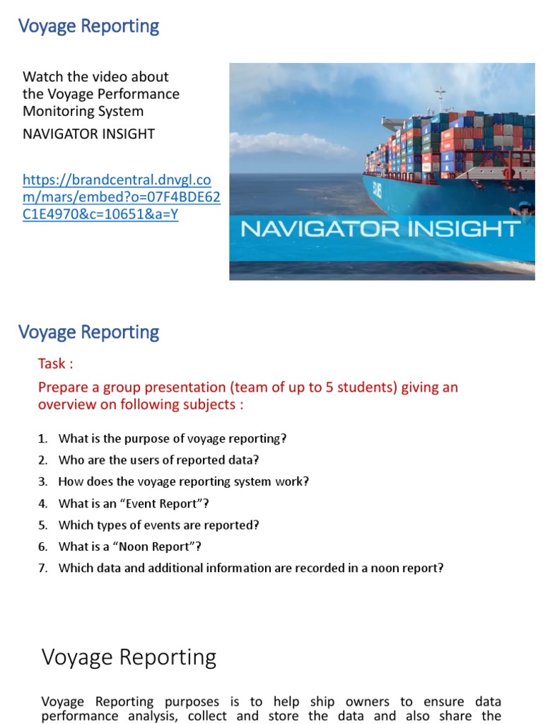 Voyage Reporting: Watch The Video About The Voyage Performance ...