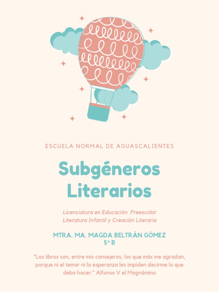 Subgéneros Literarios | PDF | Narrativa | Rima