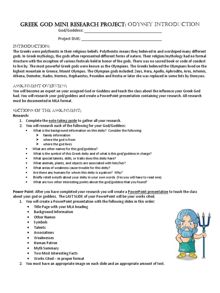 Greek God Mini Research Project | PDF | Twelve Olympians | Ancient ...