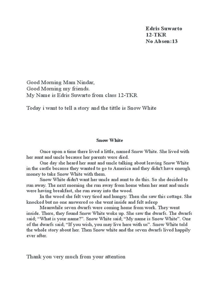 Story Telling Snow White | Download Free PDF | Snow White | Grimms ...