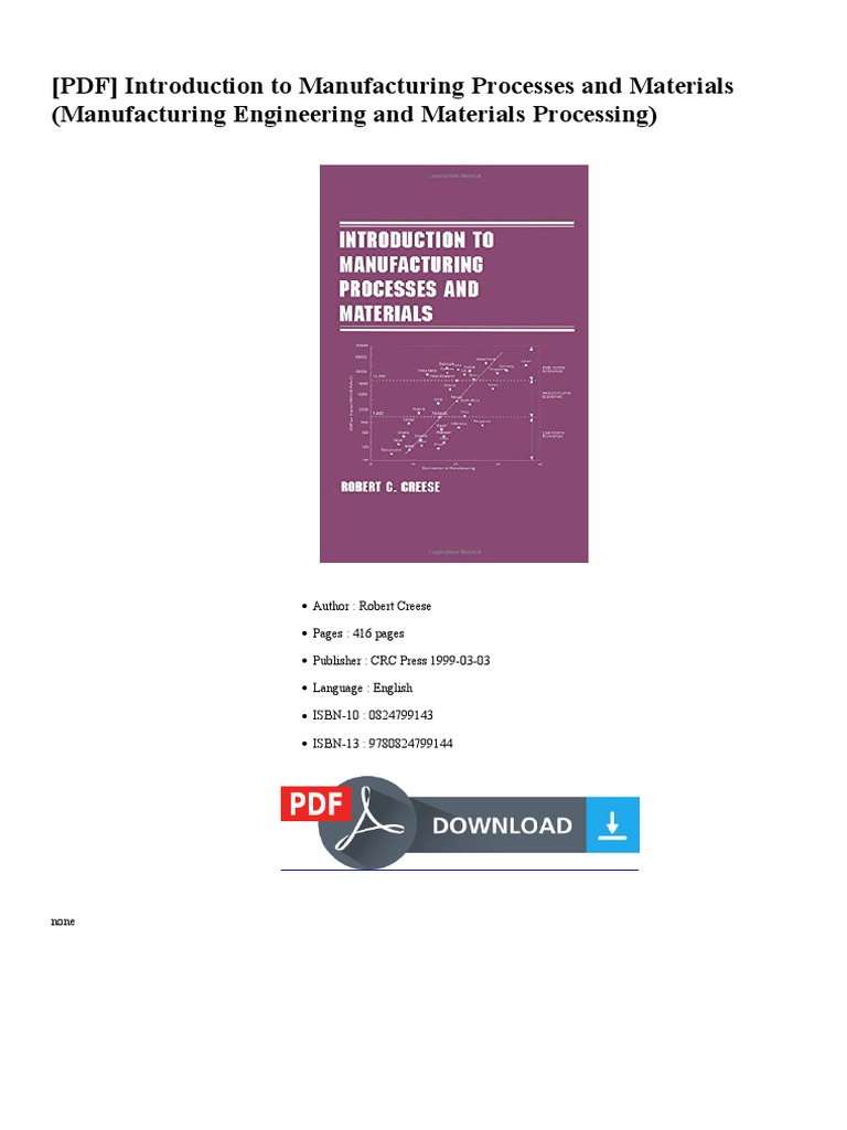 (PDF) Introduction To Manufacturing Processes and Materials ...