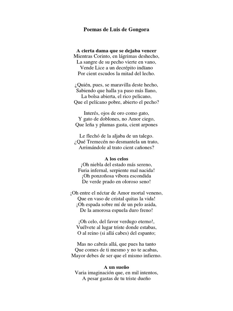 Poemas de Luis de Gongora | PDF | Naturaleza