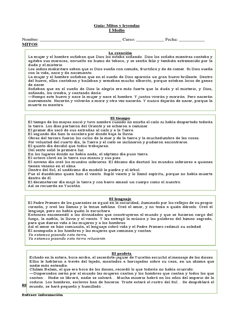 Actividades Mitos y Leyendas | PDF | Atenea | Zeus