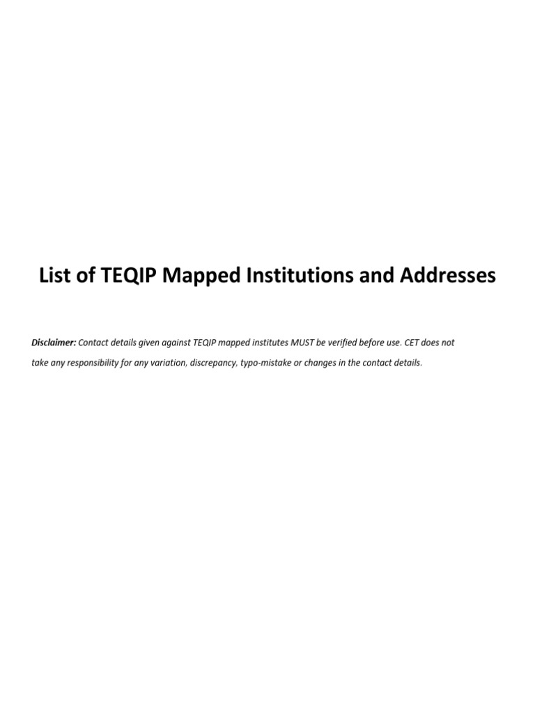 Teqip Mapped Institute PDF | PDF | Tamil Nadu | Universities And Colleges