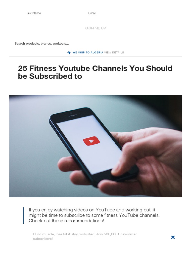 25 Fitness Youtube Channels You Should Be Subscribed To | PDF | You ...